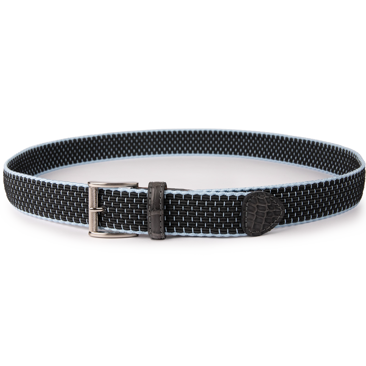 Dotted Braid Belt - Stylish Charcoal Woven Accessory