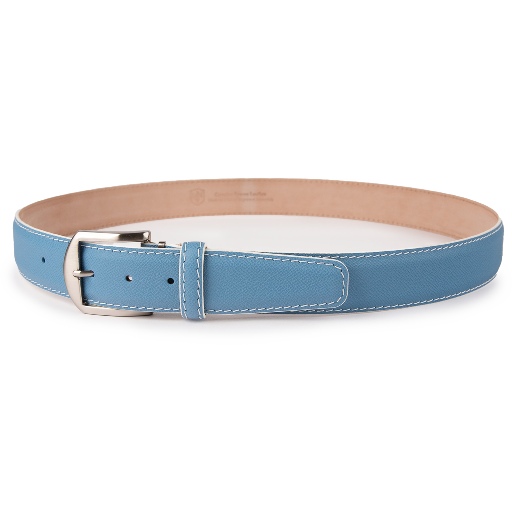 Belt – Epsom Ice Blue and White Stylish Leather Belt