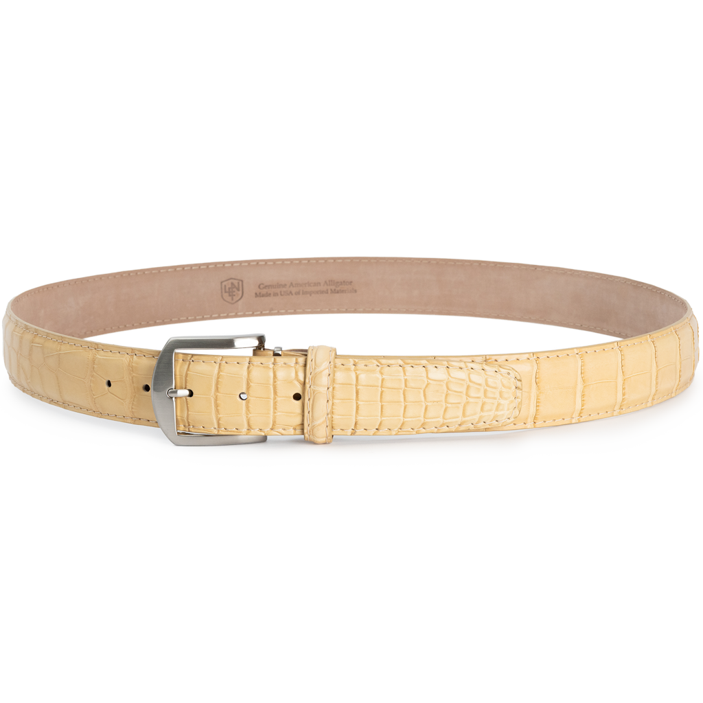 Luxury American Matte Alligator Belt – Butter | L.E.N. Lifestyle