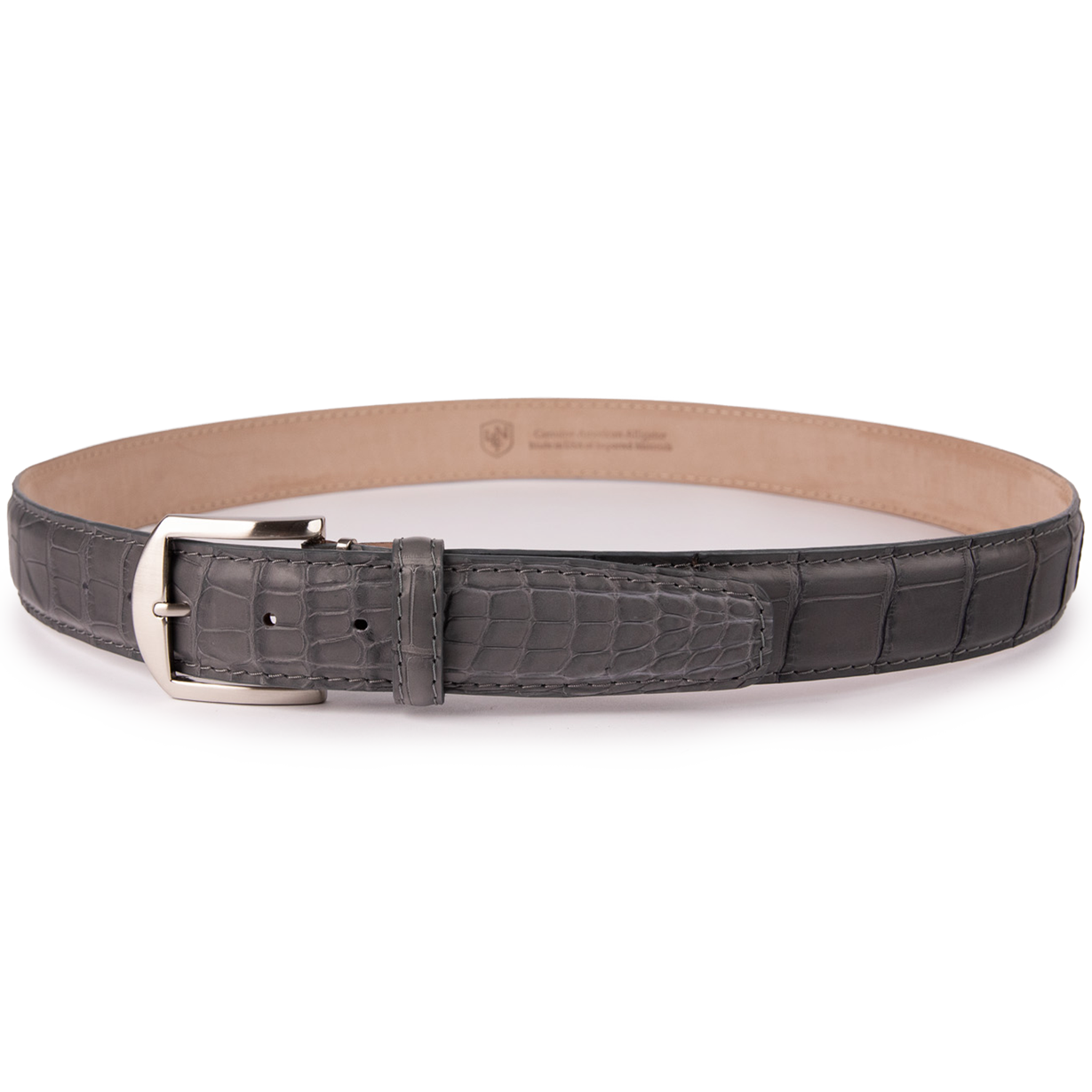 Luxury Grey Alligator Leather Belt – Timeless Style